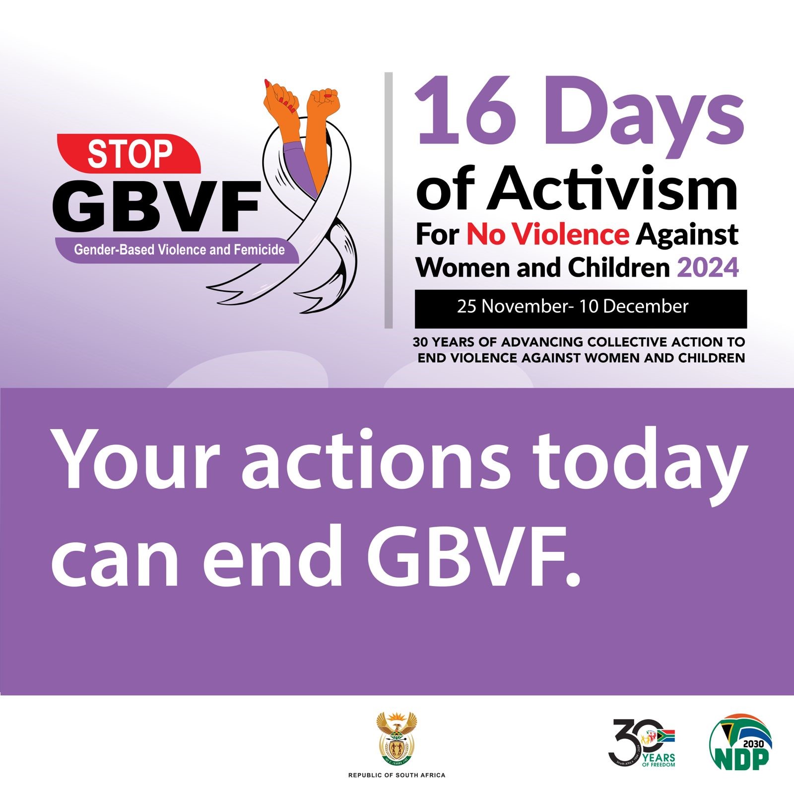 16 DAYS OF ACTIVISM FOR NO VIOLENCE AGAINST WOMEN AND CHILDREN ...